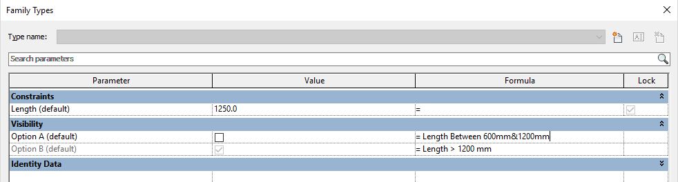 Solved: Set Yes/No Visibility Parameters within a range of Lengths - Autodesk Community